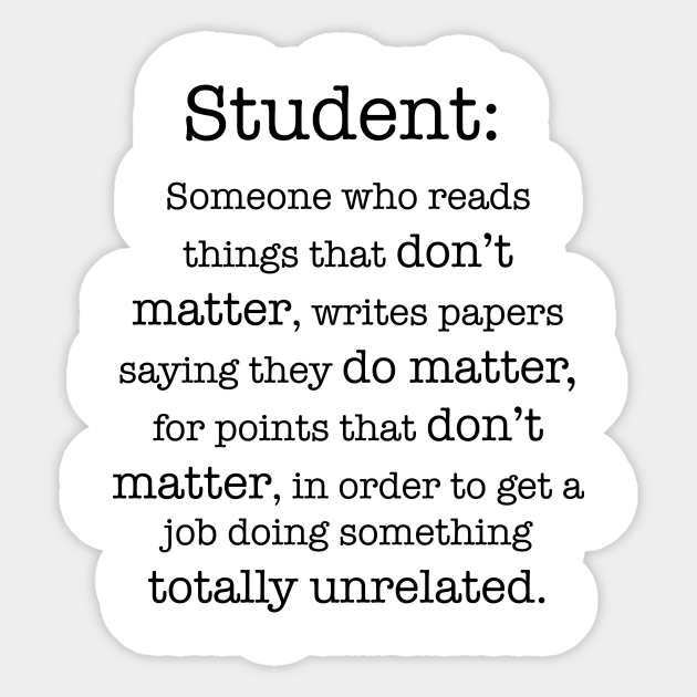 Student Definition Student Sticker TeePublic student-definition-student-sticker-teepublic